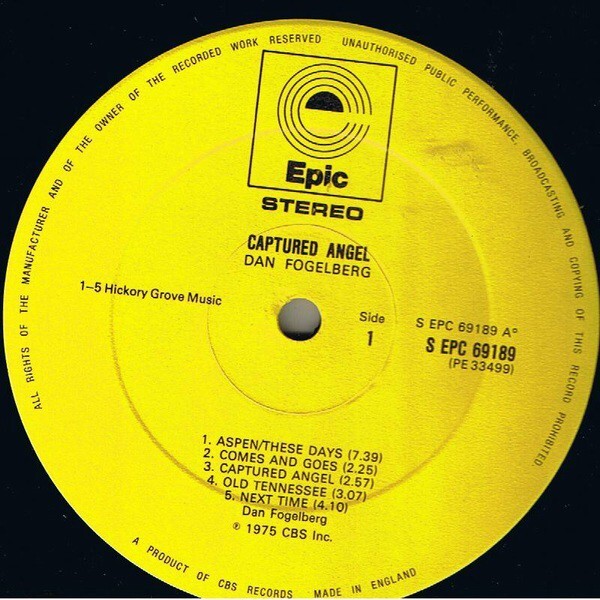 Dan Fogelberg - Captured Angel (LP, Album, Yel) | eBay