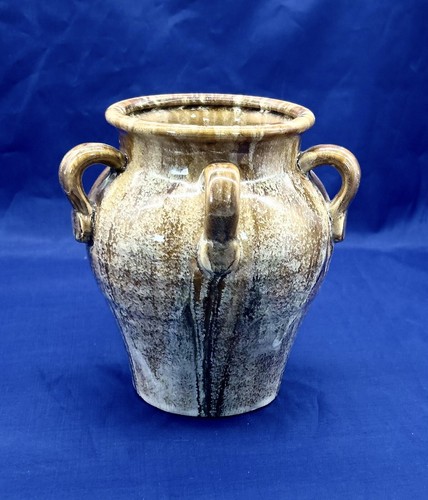 Pottery Glazed Drip Ceramic Vase 5 Handles Decor Unique 7.5” | eBay