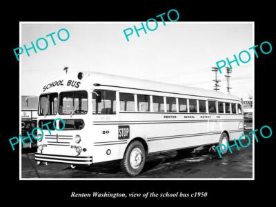 OLD LARGE HISTORIC PHOTO OF RENTON WASHINGTON THE DISTRICT SCHOOL BUS ...