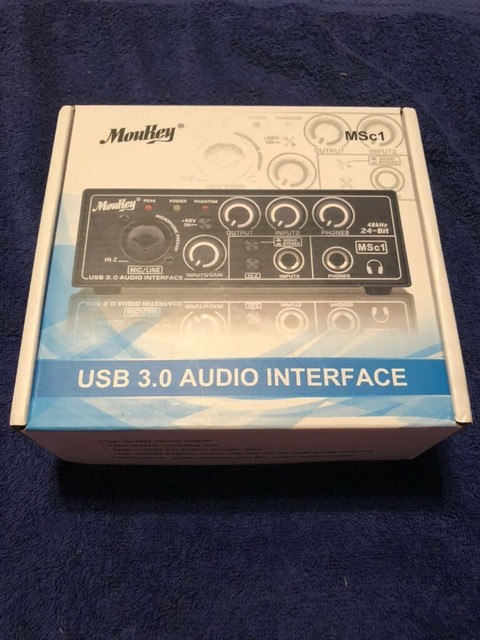 Moukey USB 3.0 Audio Interface Microphone Preamps With 48v Phantom ...