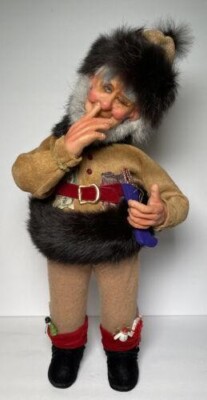 DEMDACO DROLLERIES "WITH A TWINKLE IN HIS EYE" 14" SANTA CHRISTMAS ...