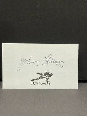 JOHNNY LATTNER NOTRE DAME 1953 HEISMAN WINNER SIGNED INDEX CARD | eBay