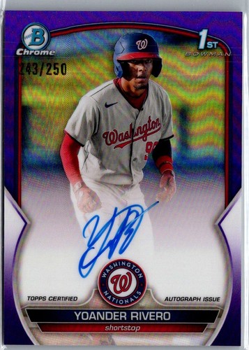 2023 Bowman Chrome Prospect Purple Refractor /250 Yoander Rivero #CPA ...