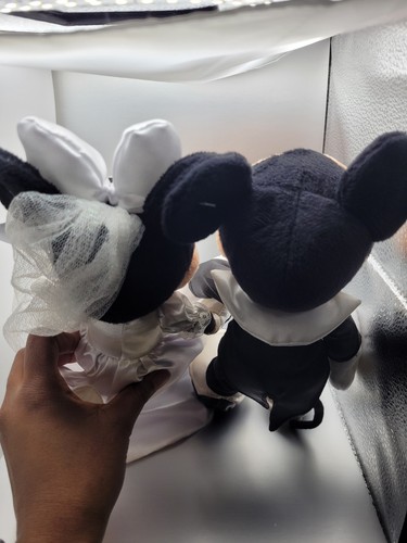 New Disney Mickey and Minnie Mouse Bride Groom Wedding Plush 9” Vintage ...