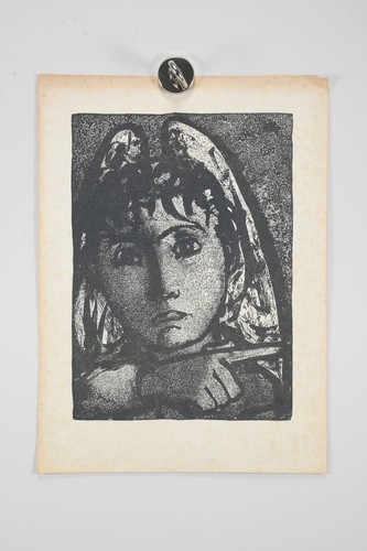 N61U11- Max Hunziker (1901-1976) Lithografie Engel verso Widmung Santer ...