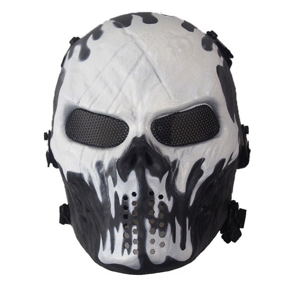1* Airsoft Paintball Tactical Full Face Protection Skull Mask Skeleton ...