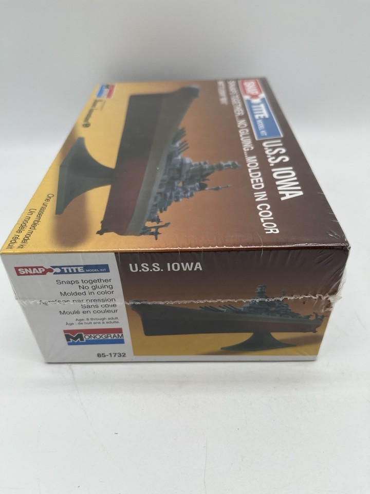 Vintage Monogram USS Iowa Battleship BB 61 Snap Tite NEW Model Kit 85 ...