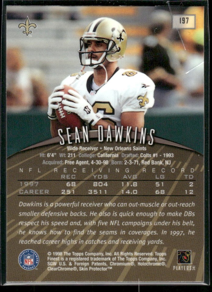 Sean Dawkins 1998 Finest #197 | eBay