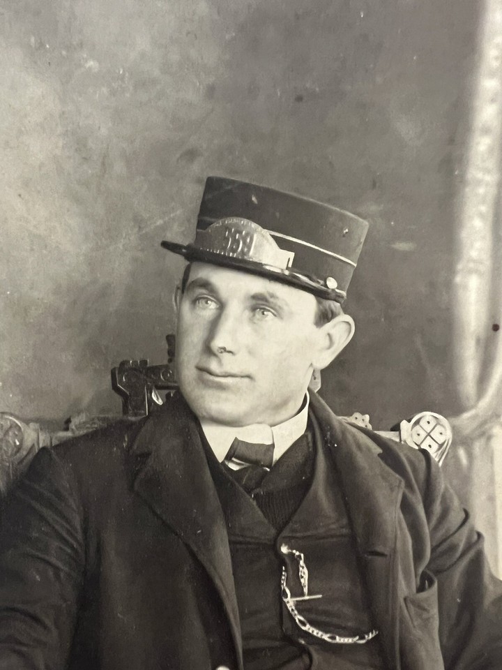 Antique Cabinet Card Photo Occupational Train Trolley Conductor In ...
