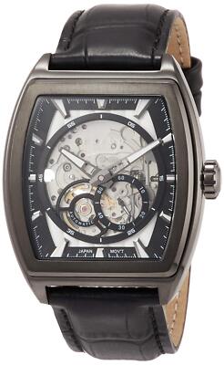 Furbo design Watch F2502GBKBK Men's Black Leather Band Stainless Steel ...