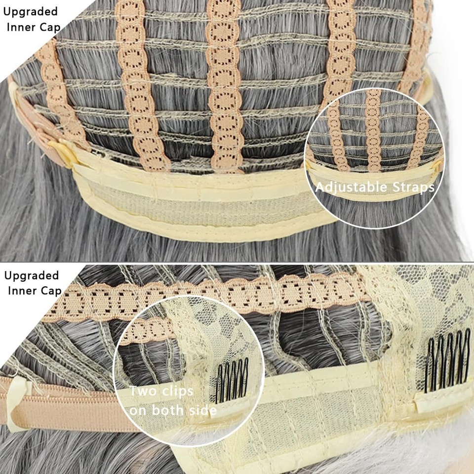 Biolage Black Grey Silver Mix Wig women daily party 20" layered ...