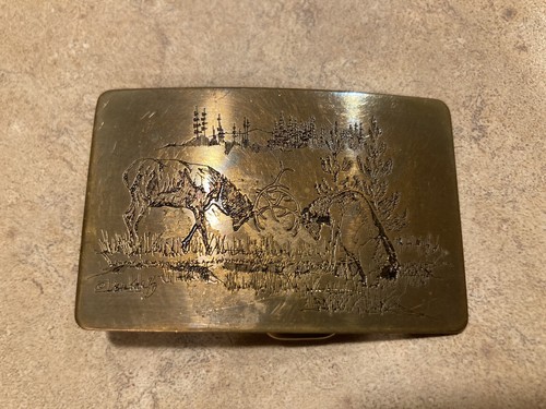 Ampersand Brass AB Kalamazoo Michigan Elk Belt Buckle | eBay