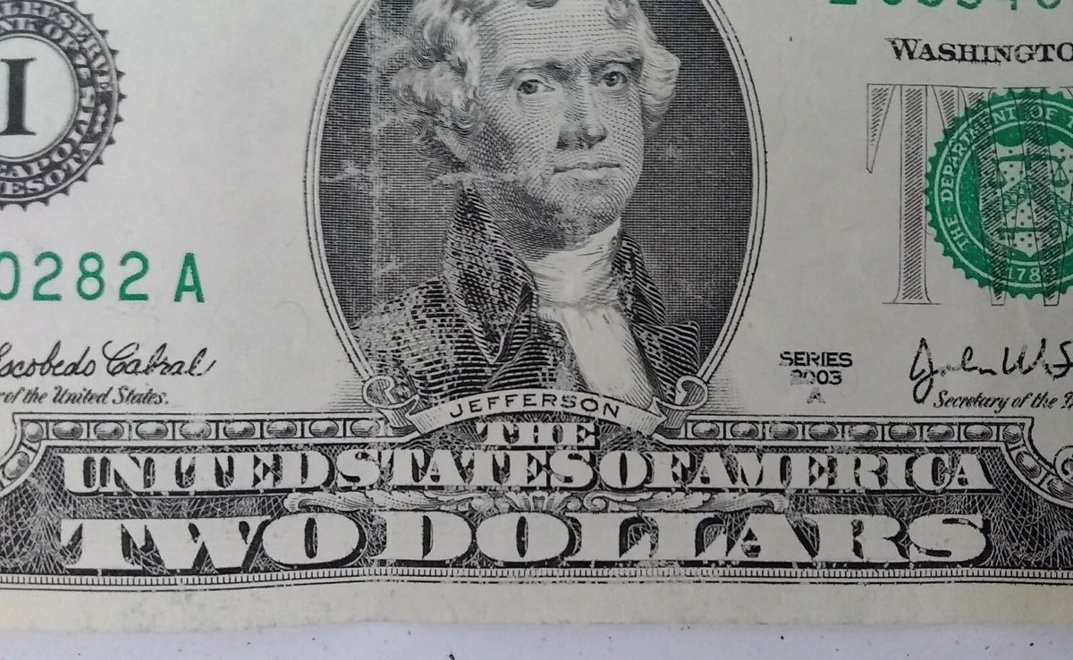 2 Dollar Bill Front And Back