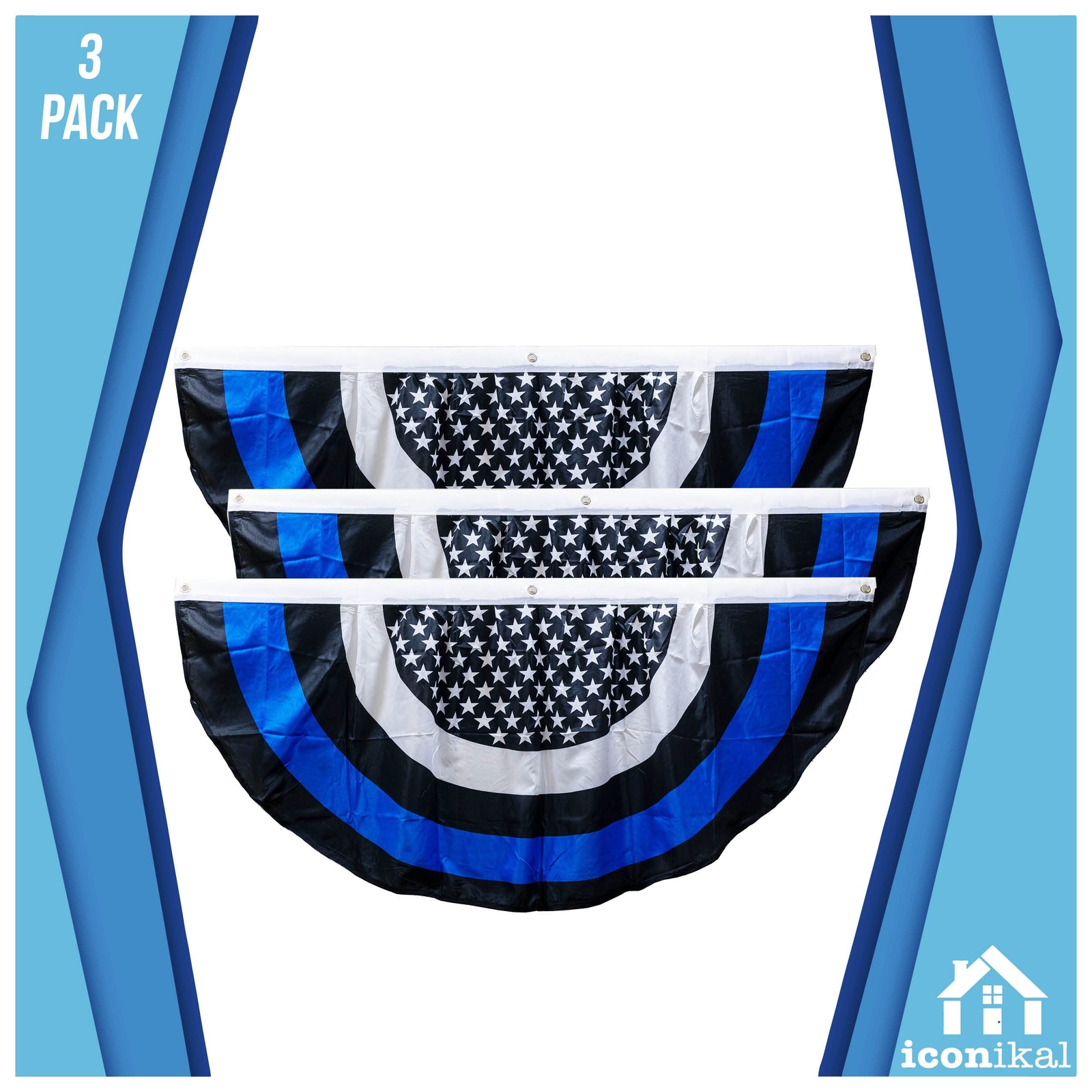 Iconikal Thin Blue Line Police Bunting, 4 x 2-Feet, 3 Pack | eBay