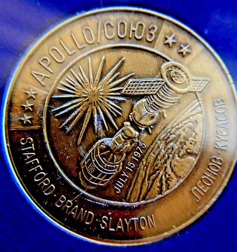 NASA Challenger Bronze Coin Apollo Coho3 Stafford/Brand/Slayton w ...