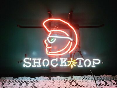 Shock Top Wheatman Beer 24"x20" Neon Light Sign Lamp Wall Decor Glass ...