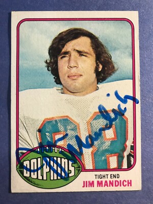 SIGNED JIM MANDICH 1976 TOPPS FOOTBALL CARD - DOLPHINS | eBay