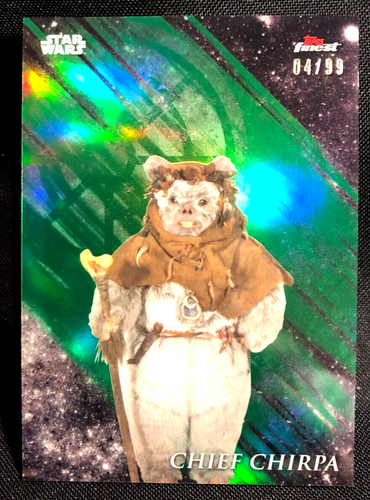 2018 Topps Star Wars Finest CHIEF CHIRPA 04/99 GREEN Refractor Card #22 ...