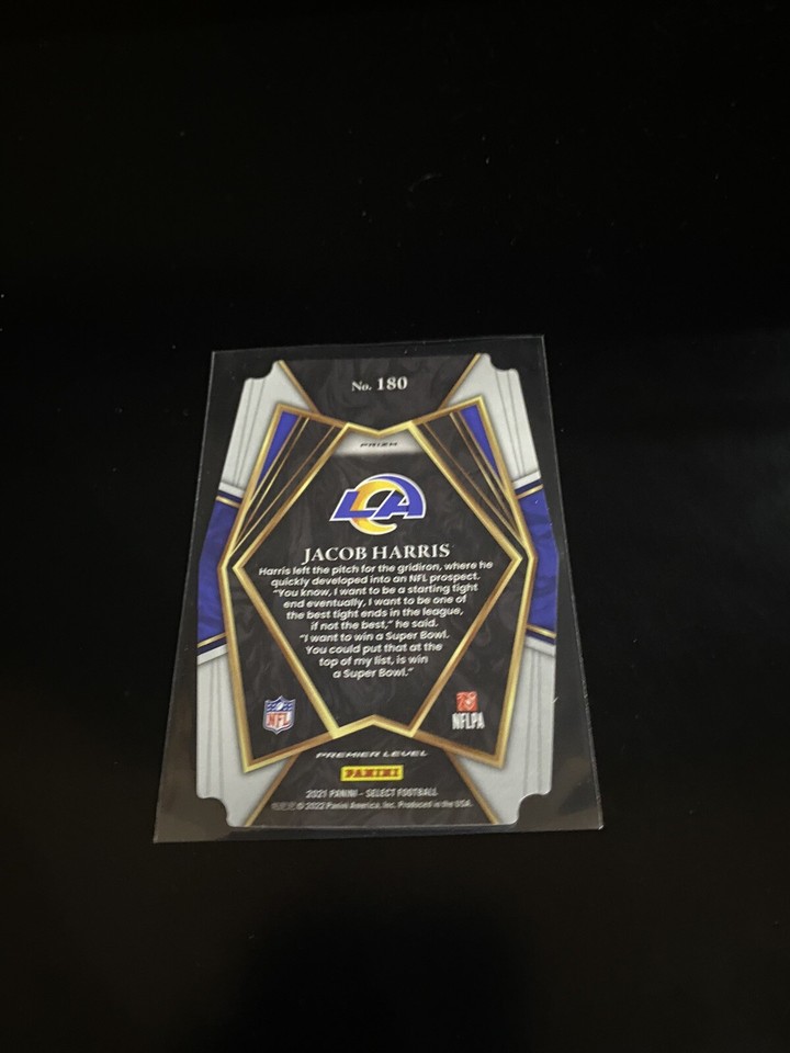 Jacob Harris 2021 Select Premier Level Silver Prizm Die Cut RC Rams 180 ...