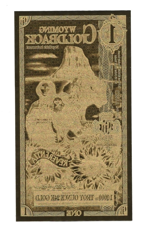 1-2024 Wyoming 1 Goldback 1/1000 oz 24K Gold Foil Aurum Note | eBay