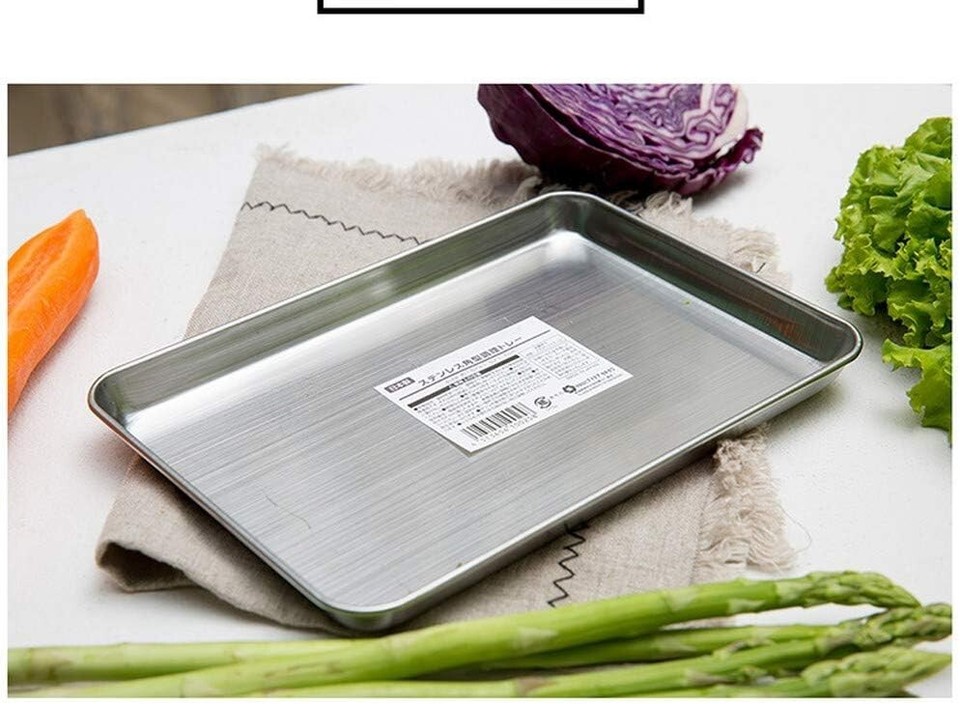 2 Pack Stainless Steel Food Plate Cook Prepare Tray 8.5x6in Made in ...
