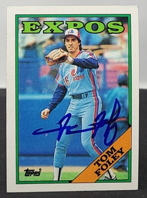 TOM FOLEY Signed Autographed 1988 Topps Baseball Card #251 Montreal ...