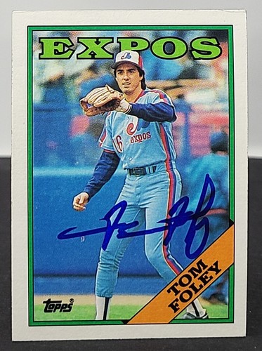TOM FOLEY Signed Autographed 1988 Topps Baseball Card #251 Montreal ...