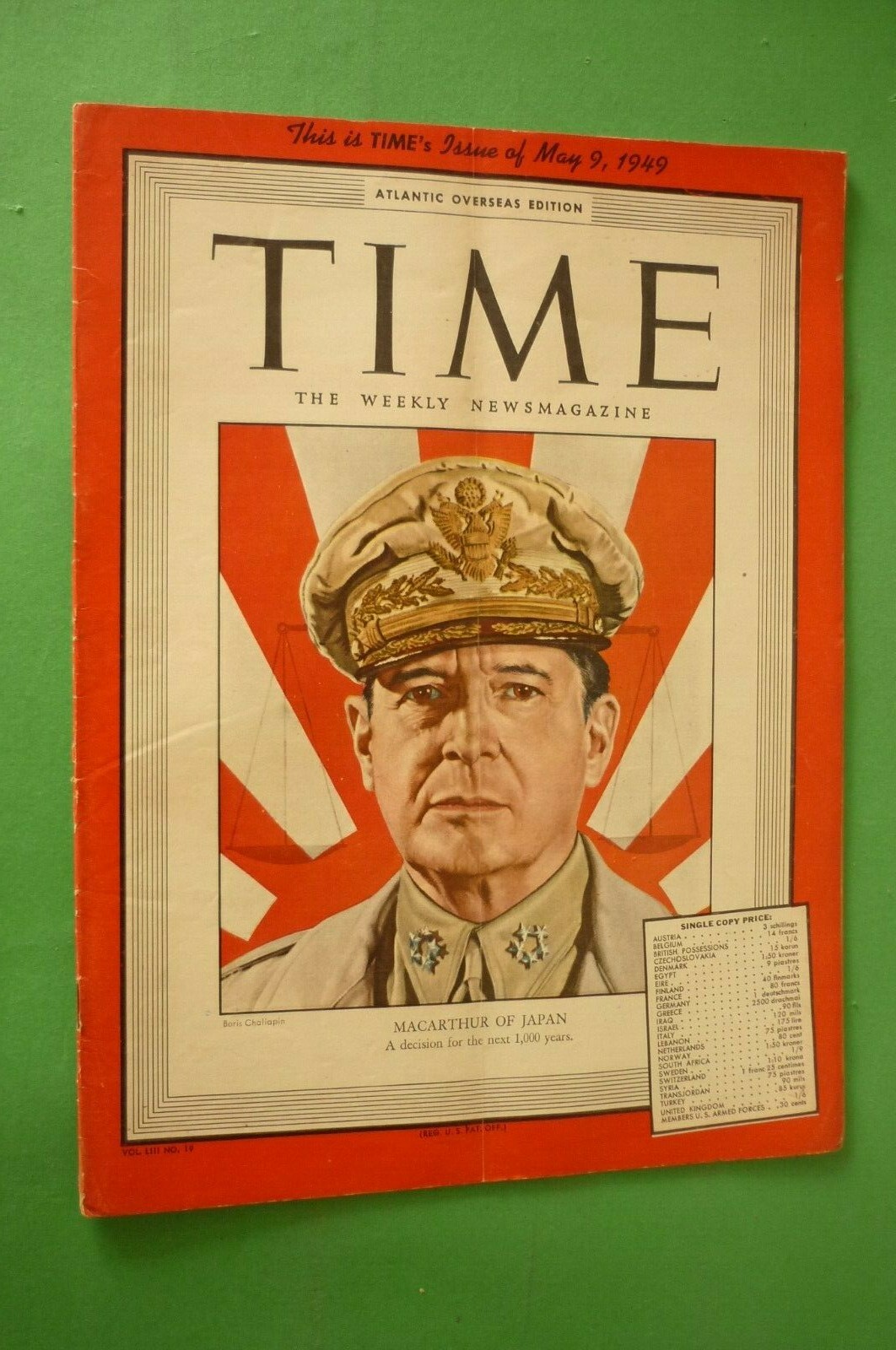 Time Magazine May 9 1949 General Douglas MacArthur of Japan Dugout Doug ...