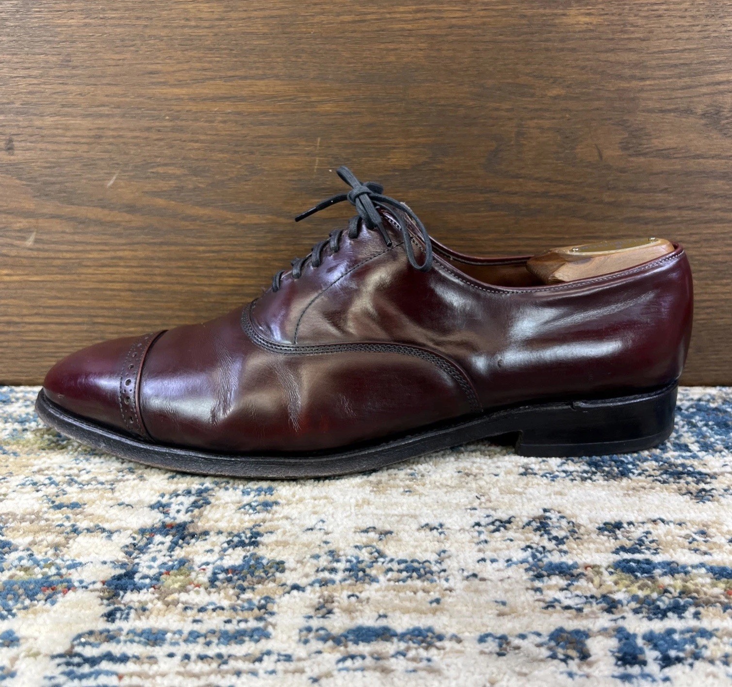 Allen Edmonds Fifth Avenue Cap Toe Oxford Mens Sz 11D Shoe Burgundy ...