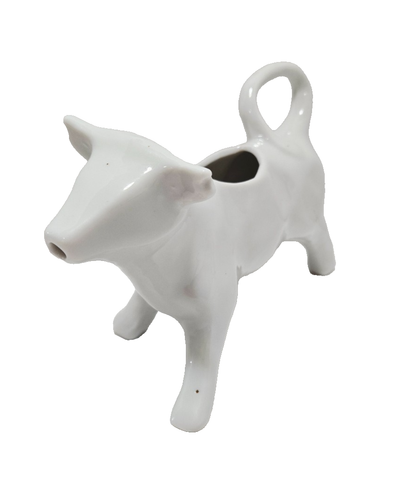 Farmhouse Country Ceramic Creamer Pitcher Coffee Milk Cow Shape White ...