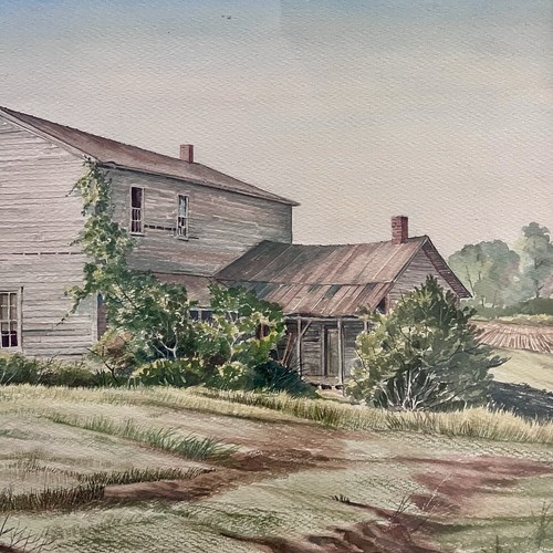 Jake Wells (1918-1999) Signed 1970 Watercolor Painting, Missouri Mills ...