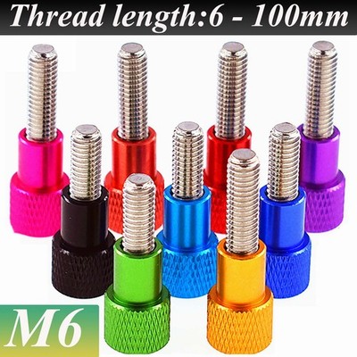 M6 Colourful Knurled Thumb Screws With Steps Hand Grip Knob Bolts Round ...