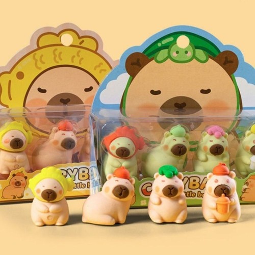 4Pcs Capybara Pencil Rubber Children Toys Eraser Cute Capybara Eraser ...