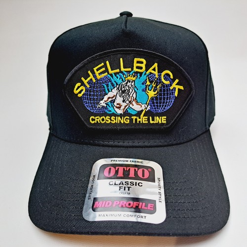 United States Navy Shellback Men's Ball Cap Hat Black Embroidered ...