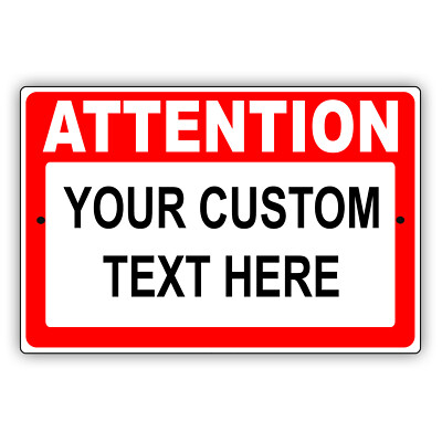 Custom Street Sign Attention Your Text Personalized Text Aluminum Metal ...