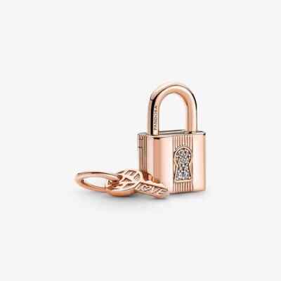 *BRAND NEW* Pandora Moments Padlock and Key Dangle Charm 780088C01 ...