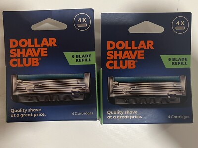 Dollar Shave Club 6 Blade Extra Close Shave 4 Cartridges (2 Boxes) 4x2 ...