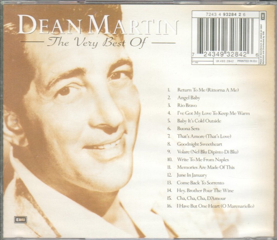 Dean Martin Very Best of Dean Martin CD Europe Emi Ltd. 1988 724349328426 | eBay