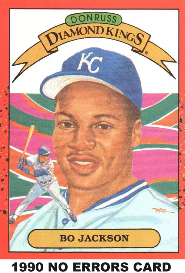 1990 DONRUSS BO JACKSON DIAMOND KINGS MULTI ERROR CARD | eBay