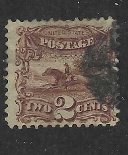 1869 2c POST RIDER PICTORIAL (113) USED $140 CLEAR IMAGE | eBay
