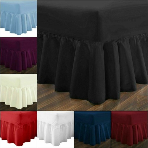 EXTRA DEEP 40cm / 16" FITTED VALANCE SHEET PERCALE COTTON NON IRON ...