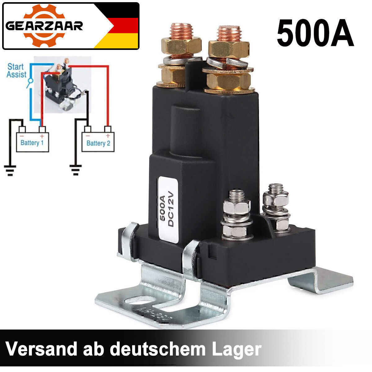12V 500A Anlasser Magnetschalter Trennrelais KFZ Startrelais Starter ...