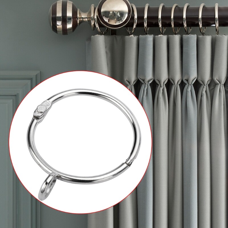 20 Pieces Openable Shower Curtain Rings Metal Round Curtain Rings Black ...