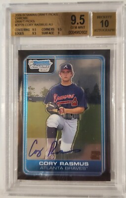 2006 Bowman Chrome Draft Cory Rasmus Autograph Rookie Card BGS 9.5 w ...