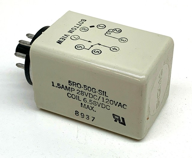 Sigma 5RO-50G-SIL Relay 1.5Amp 28VDC/120VAC 6.58VDC Coil 5R0-50G-SIL ...