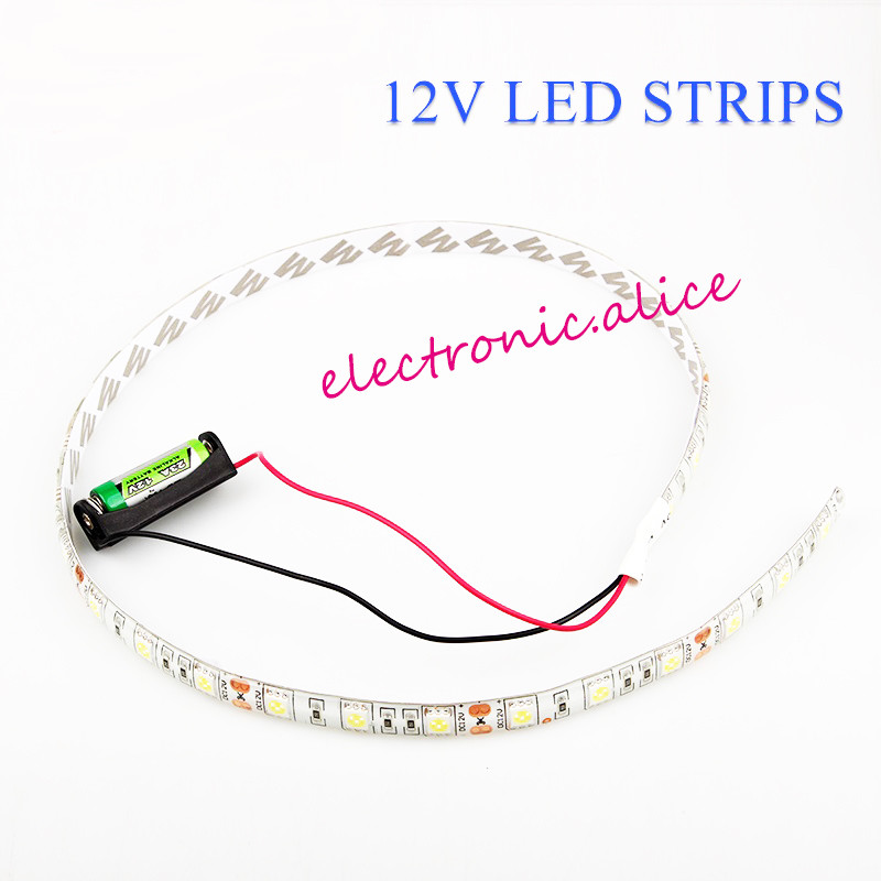 Battery Powered LED Strip 5050 SMD 50CM White Waterproof Flexible LED ...