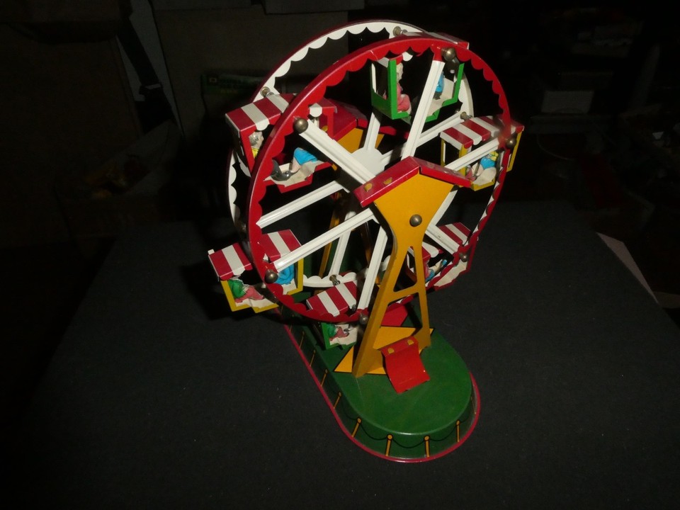 J.W. n.mint Blech Kirmes Riesenrad Uhrwerk läuft 60ies Top | eBay