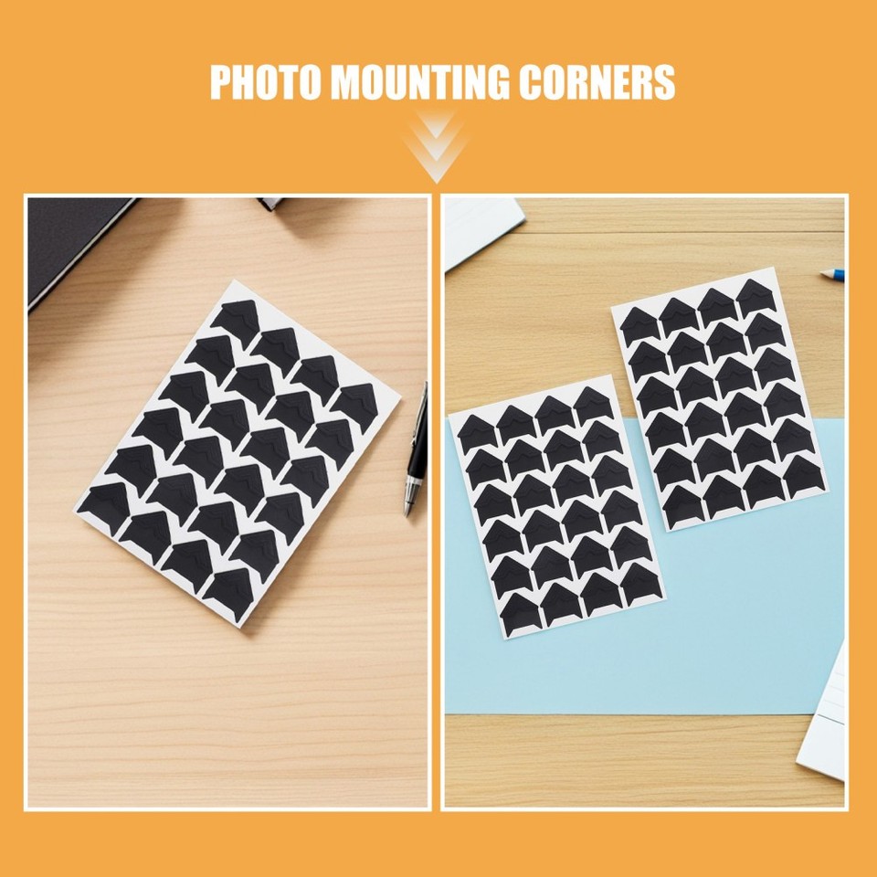 18 Sheets Photo Mounting Corners Sticker Black Picture for Photos ...