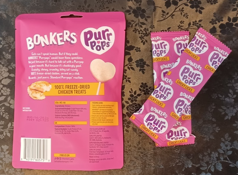 Bonkers Purr Pops - Freeze Dried Cat Treat Popsicles - 12 Bags - 50 ...