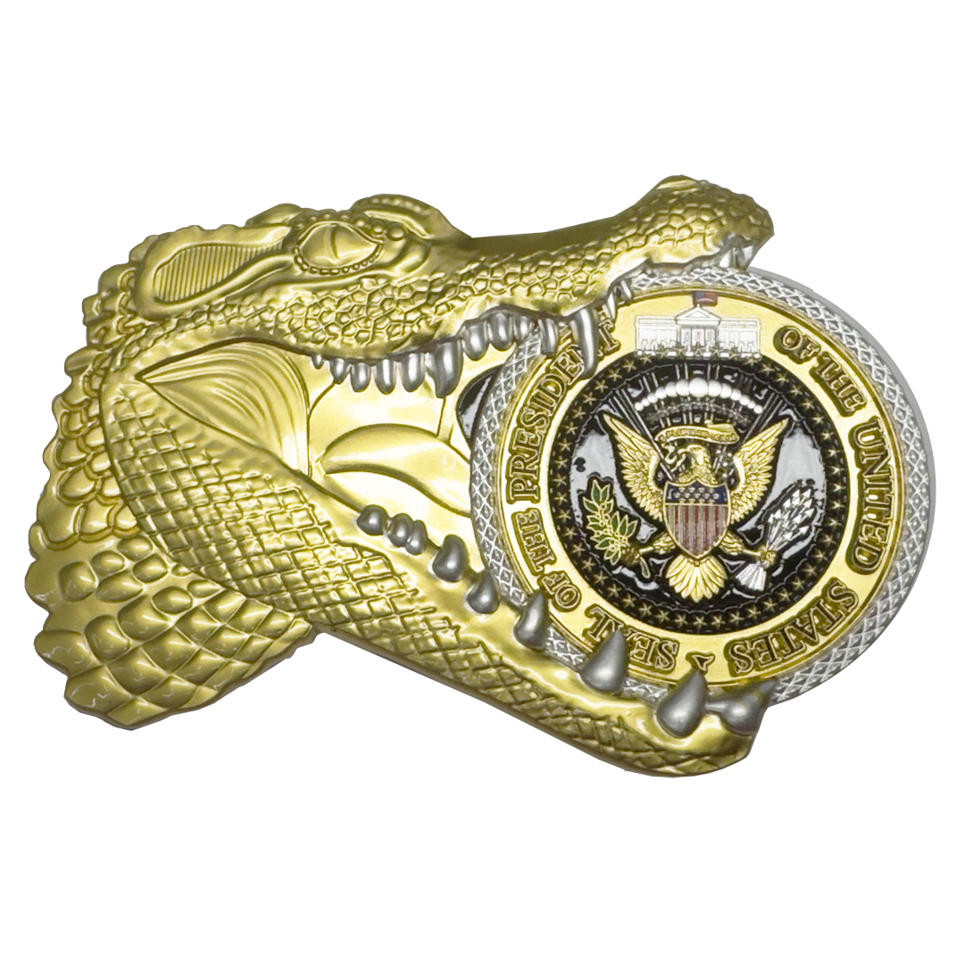 EL3-24 President Donald Trump 47 Alligator Alcatraz MAGA Challenge Coin ...